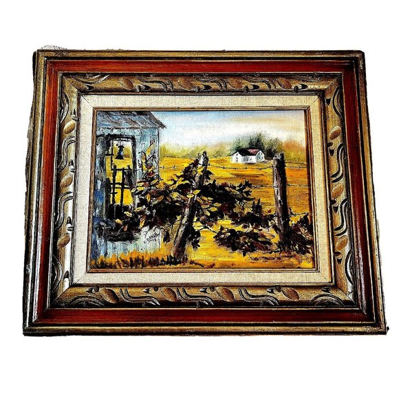 Hand Made | Art | Oil Painting Canvas Signed Artist E Baker Autumn ...